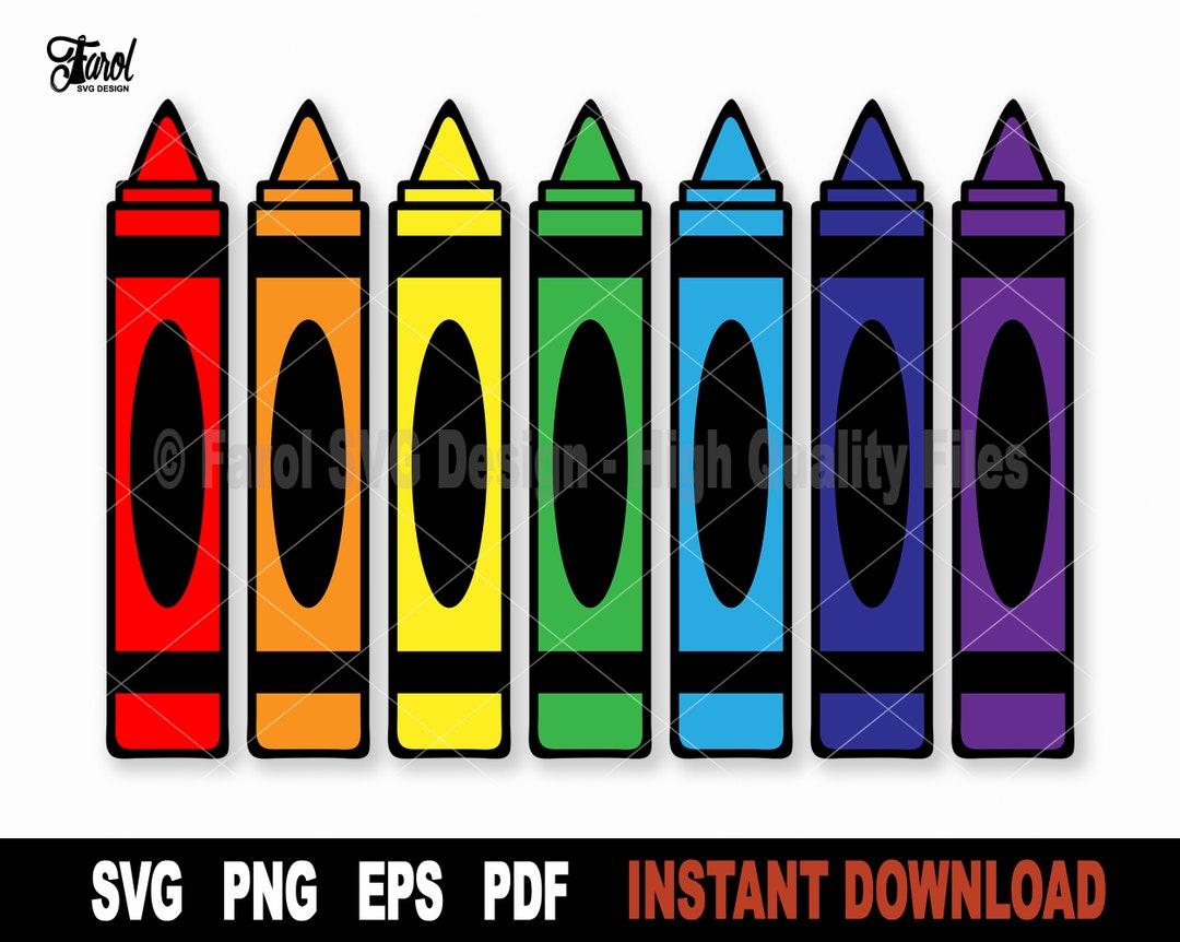 Crayon SVG Set: School Supplies Clipart (digital Download) - Etsy