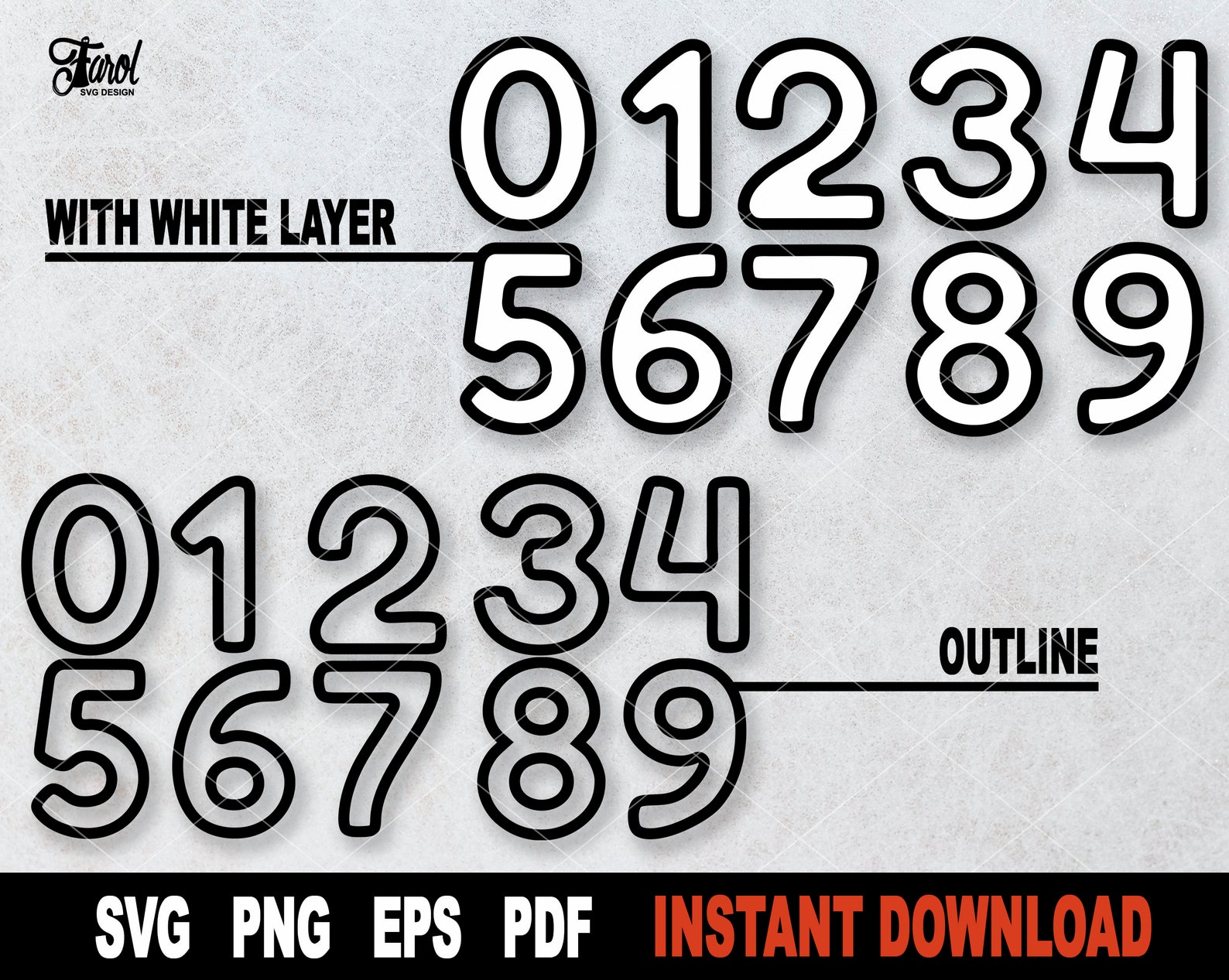 Numbers SVG Bundle Simple Numbers SVG File for Cricut - Etsy