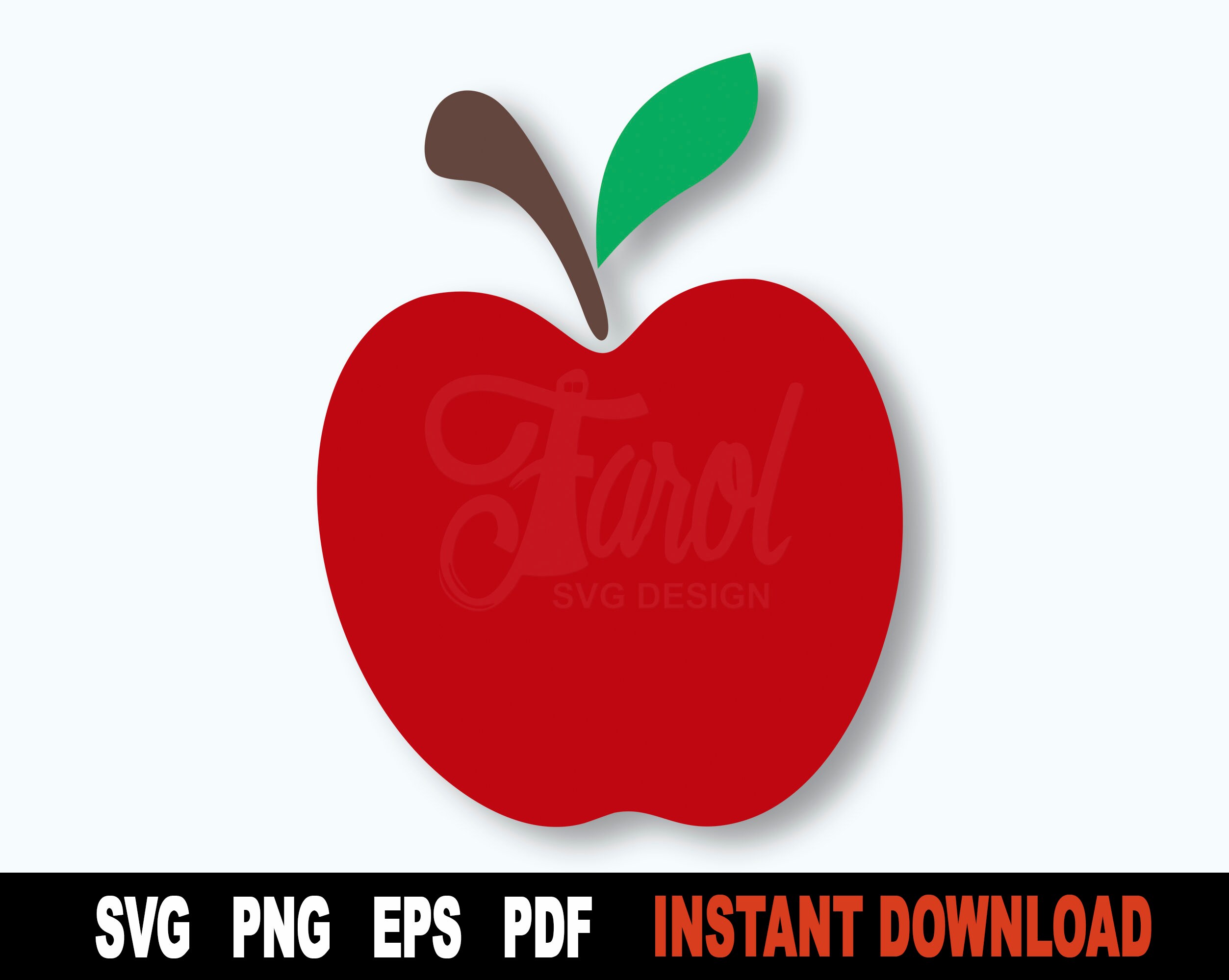 Apple SVG Red Apple SVG Files for Cricut Silhouette Fruit - Etsy
