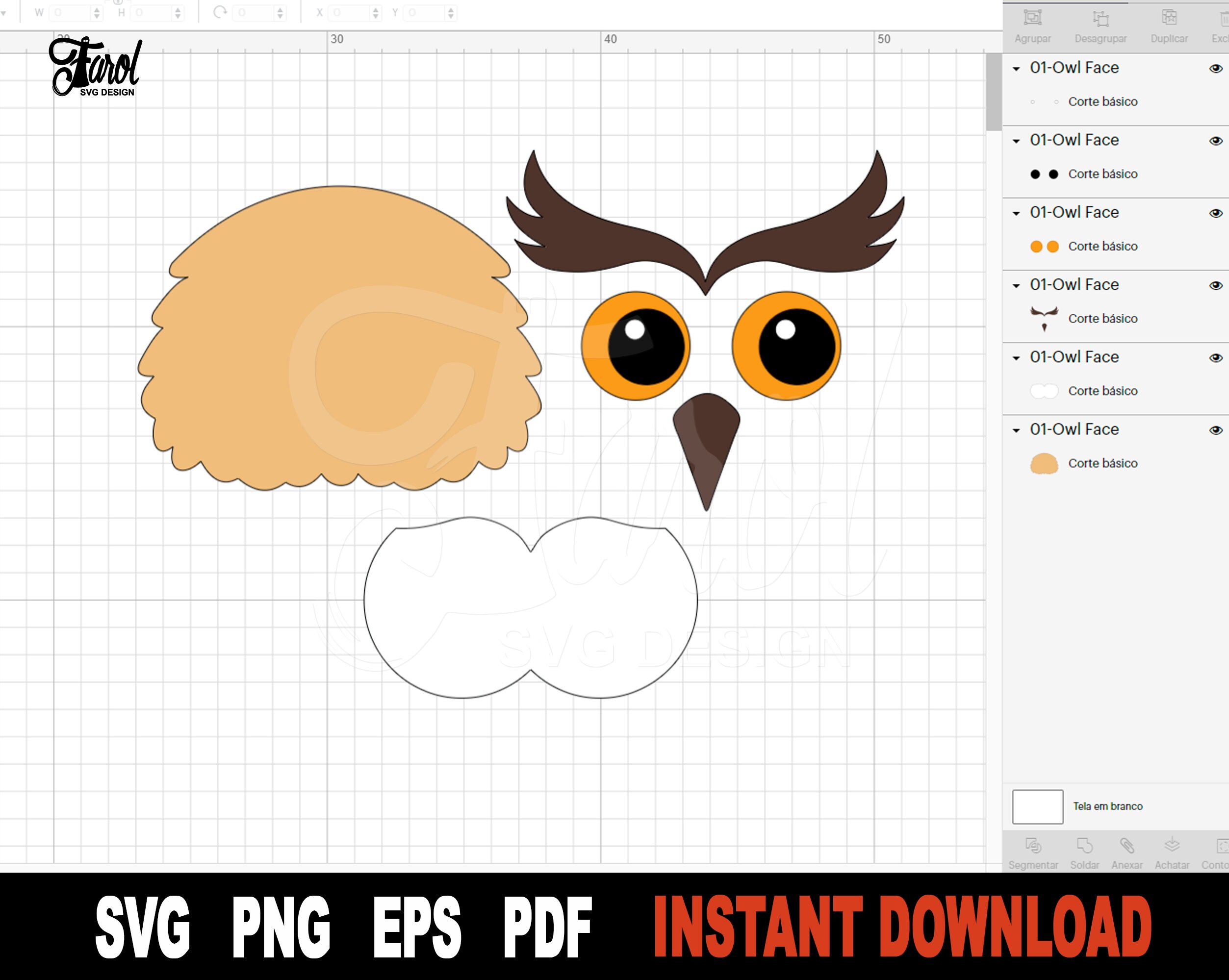 Owl SVG Cute owl Face SVG File for Cricut Silhouette Owl | Etsy México