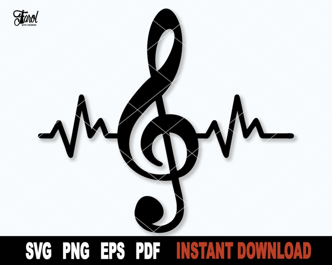 Treble Clef Svg, Heartbeat Svg, Music Notes SVG File for Cricut ...