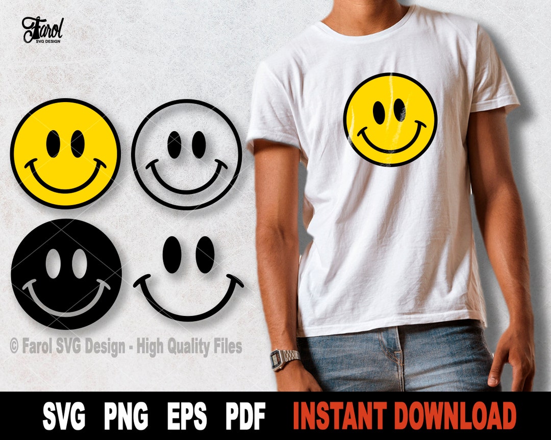 Smiley Face SVG Cutting File, Smile SVG File for Cricut, Silhouette ...