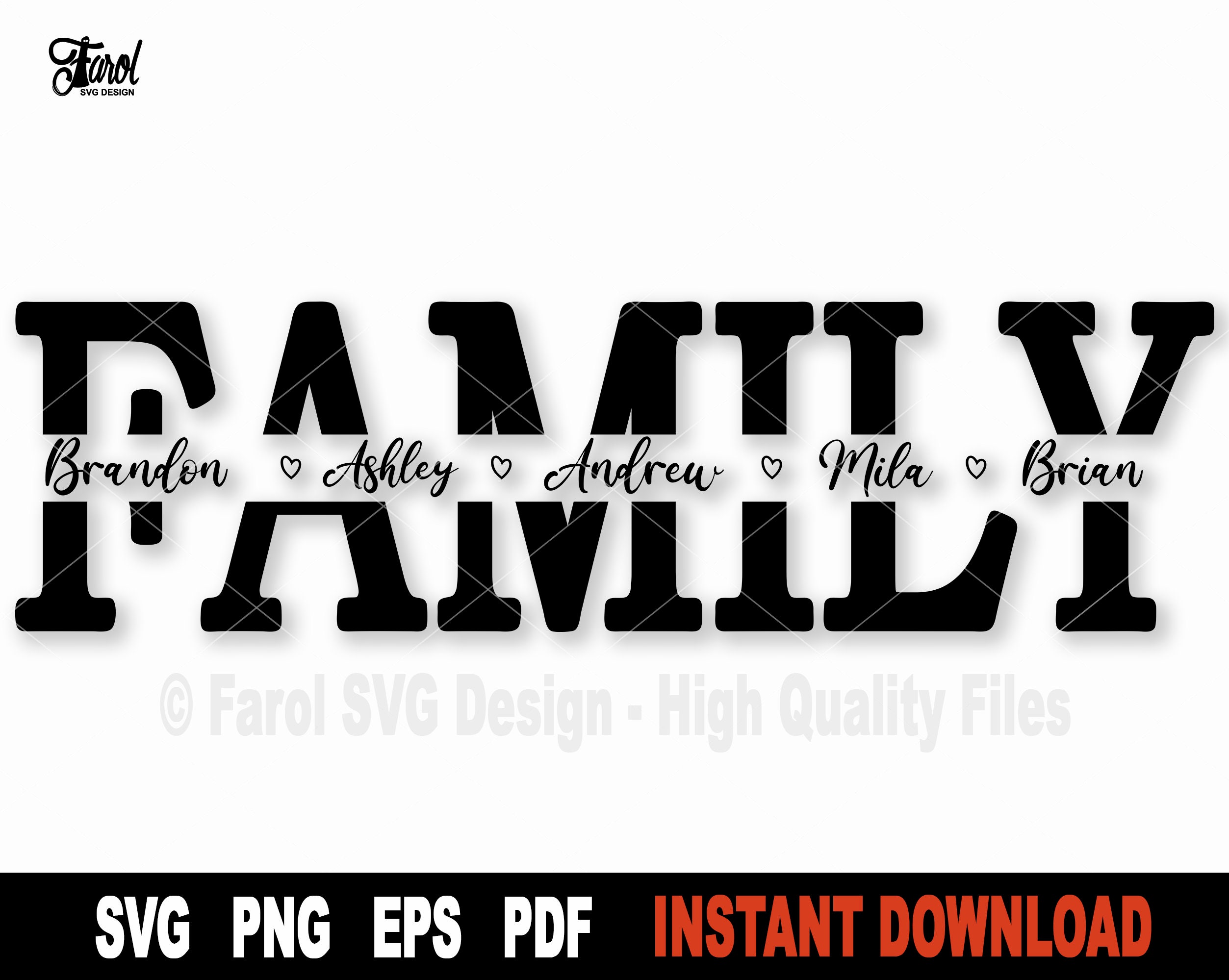 Family SVG Split Name Frame Svg File for Cricut Silhouette - Etsy UK