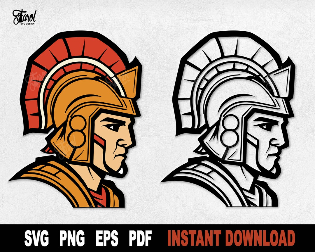 Roman Soldier SVG - Head Cut File for Cricut Silhouette | Vector ...