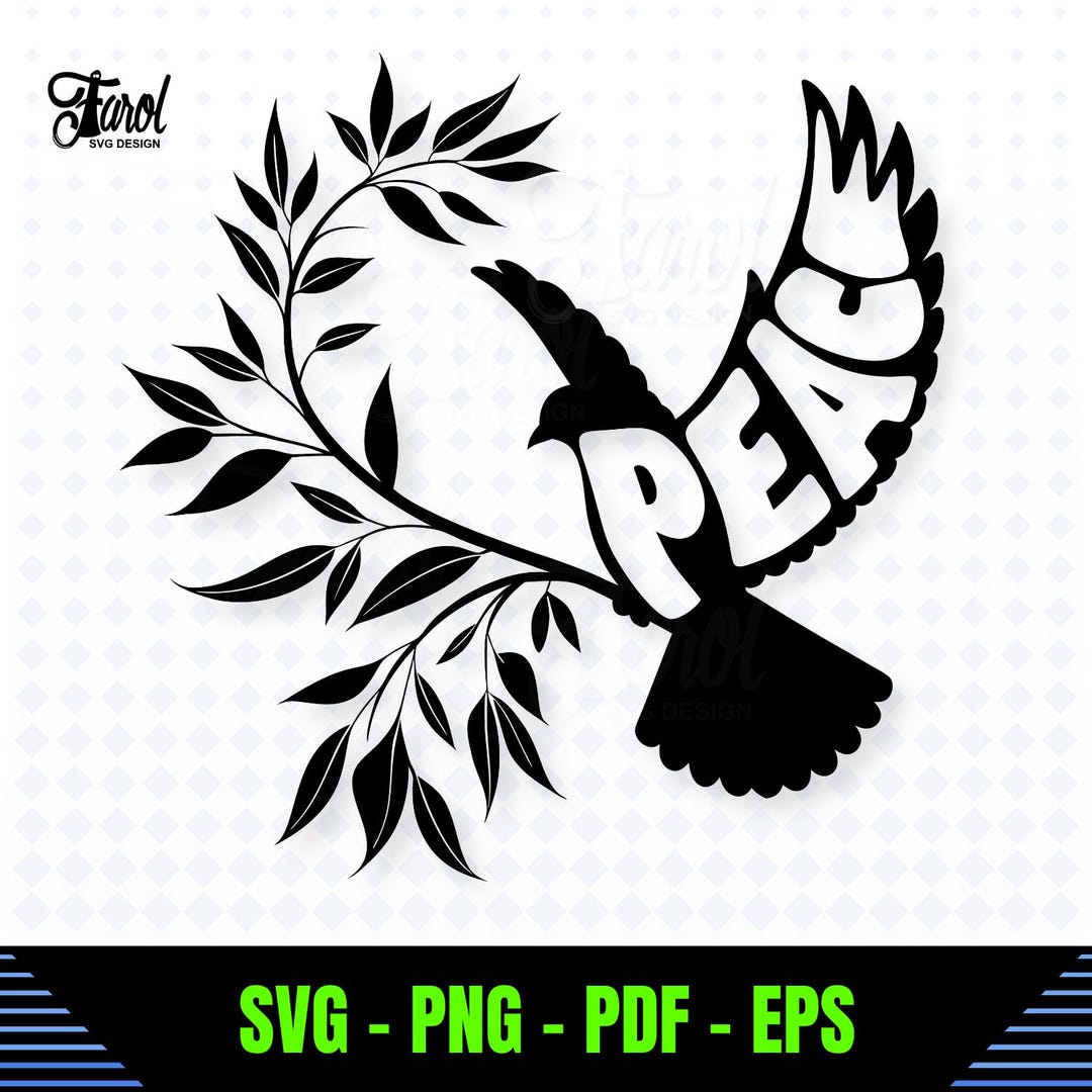 Peace Dove SVG | Olive Branch & Hope Symbol Cut File for Cricut ...
