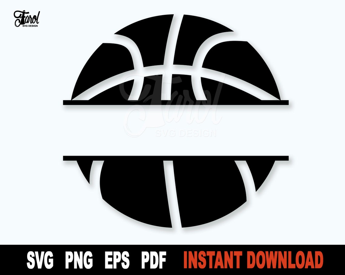 Basketball Split Monogram Svg Cut File Silhouette Basketball - Etsy
