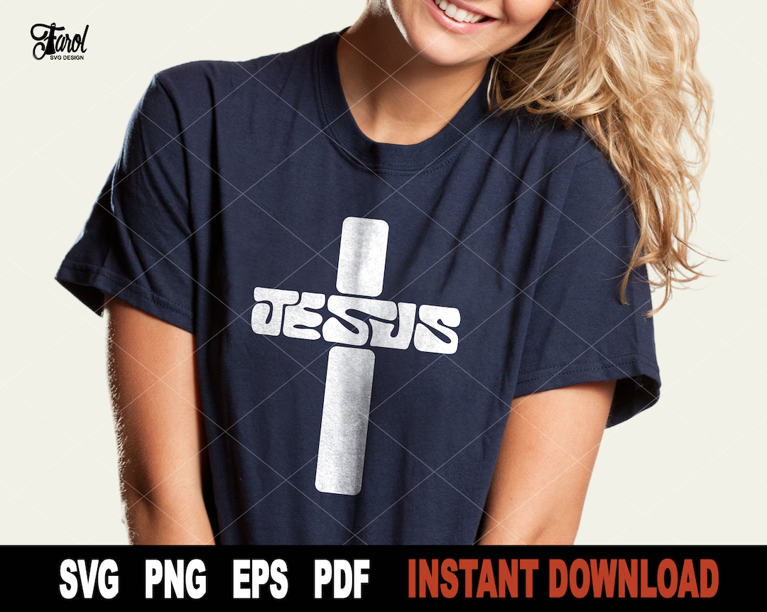 Jesus Cross Svg, Cross With Jesus Name Svg Cut File Cricut, Silhouette ...