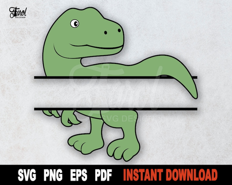 Dinosaur SVG Tyrannosaurus Rex SVG Dinosaur Split Monogram - Etsy