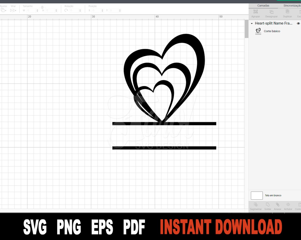 Heart Svg Cut File Monogram Svg Split Monogram Svg - Etsy
