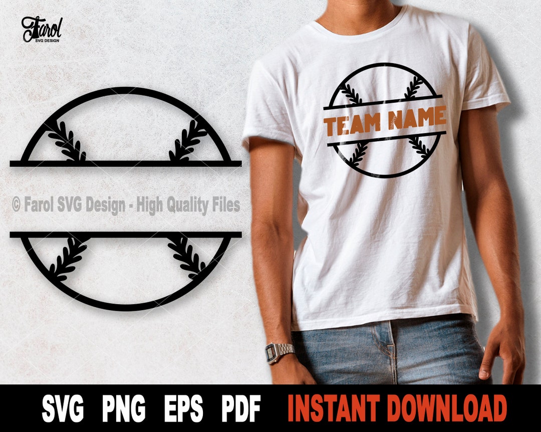 Baseball SVG, Baseball Team Split Name Frame SVG File for Cricut ...