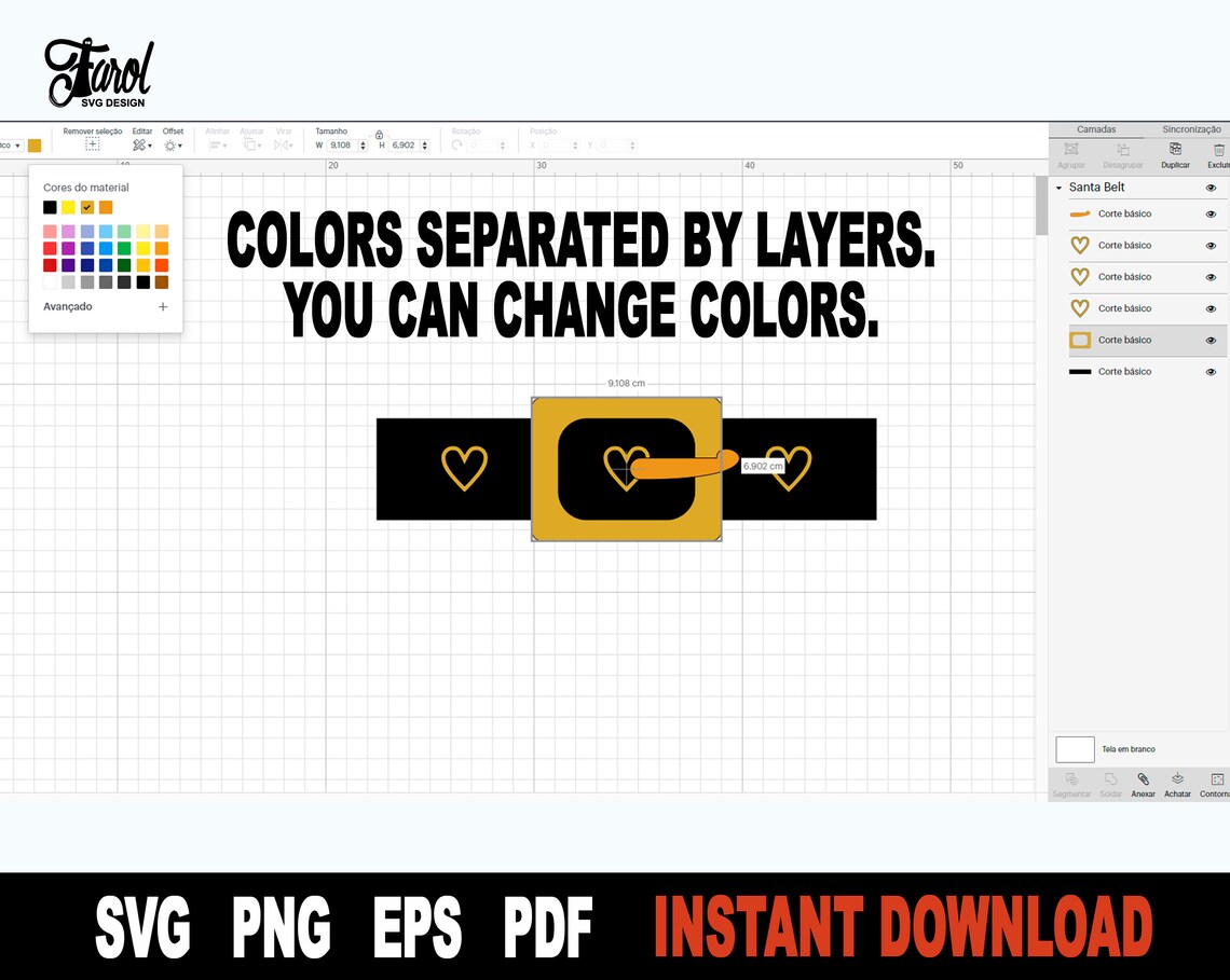 Santa Belt SVG File for Cricut Santa SVG Santa Clipart | Etsy