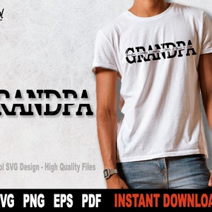 Grandpa Svg, Split Name Frame Svg, Father's Day SVG File for Cricut ...