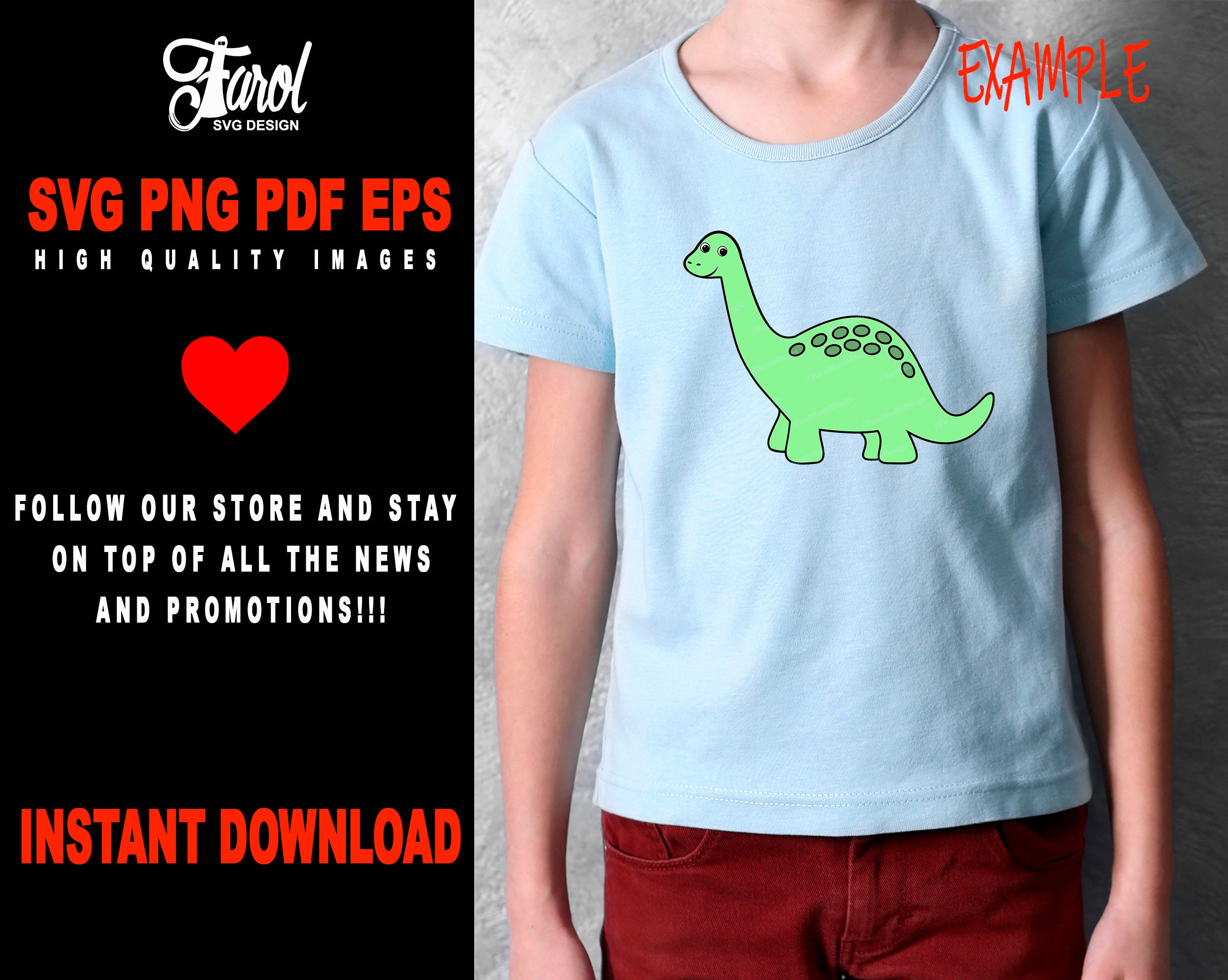 Dinosaur SVG Brontosaurus SVG Dinosaur SVG File for Cricut | Etsy
