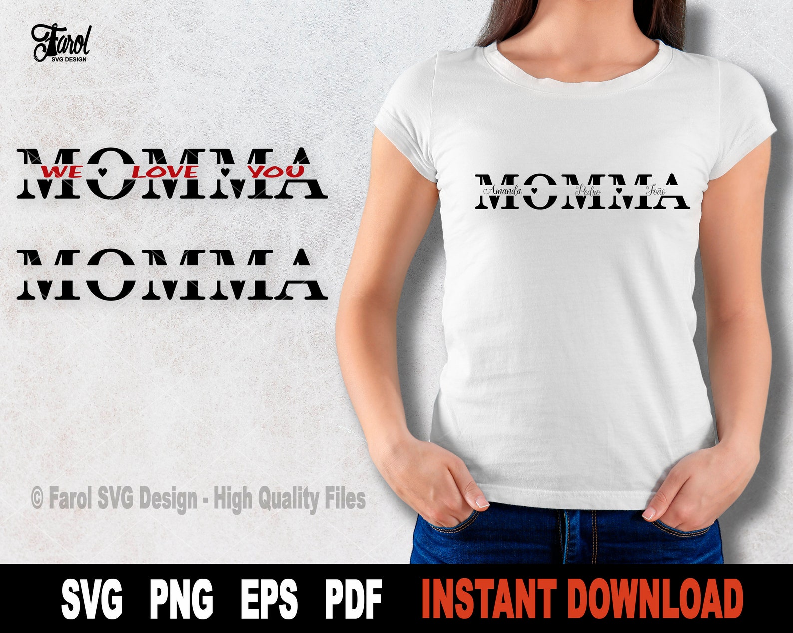 Momma SVG Split Name Frame Svg Mother's Day SVG File for | Etsy