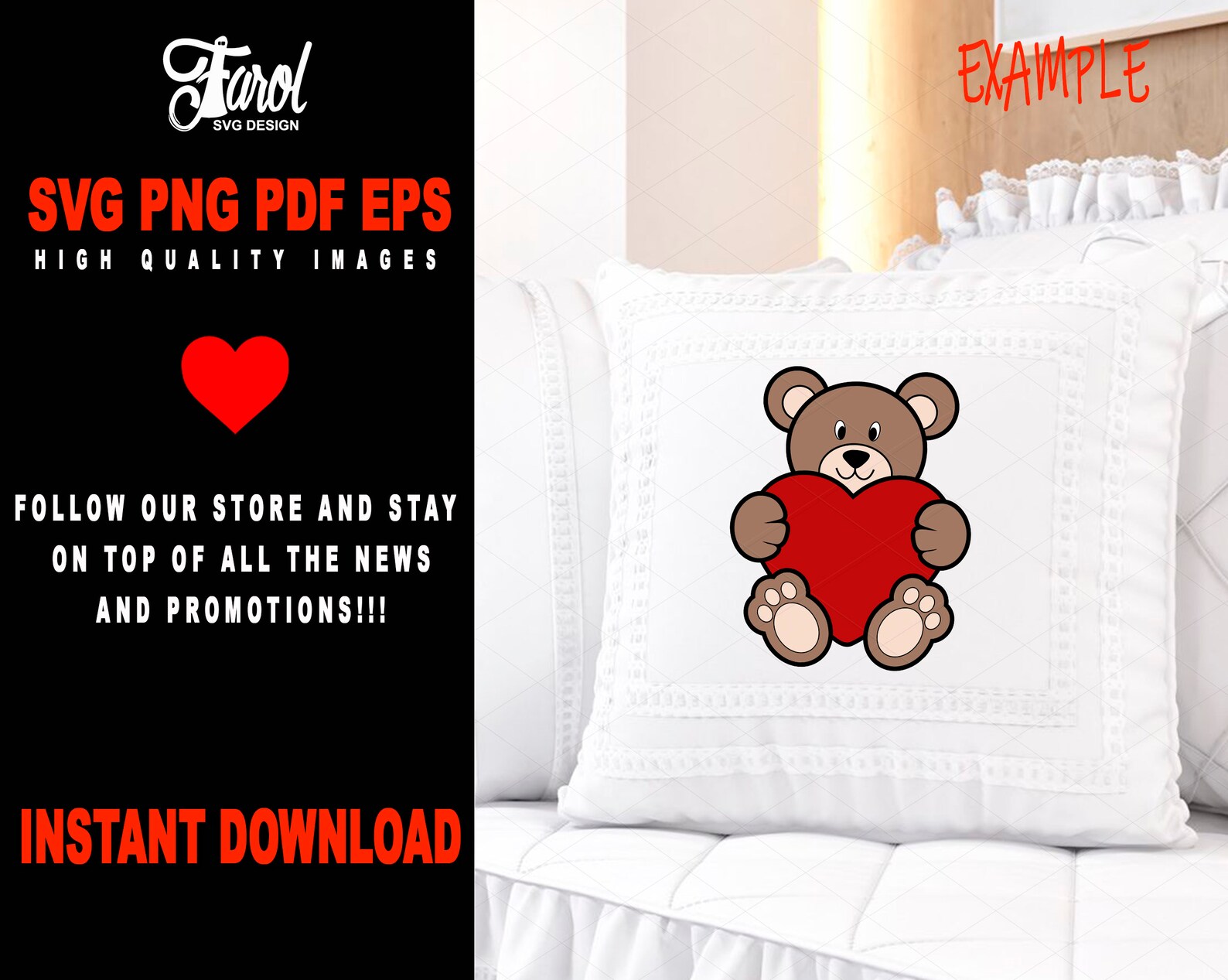 Bear SVG Valentine SVG Bear With Heart Svg Love SVG File | Etsy