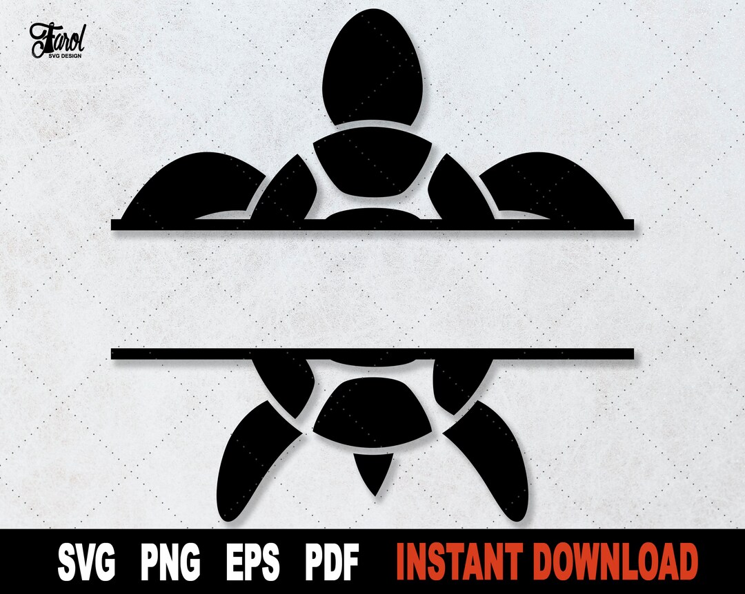 Turtle Split Monogram SVG, Turtle SVG, Turtle Clipart, Sea Turtle SVG ...