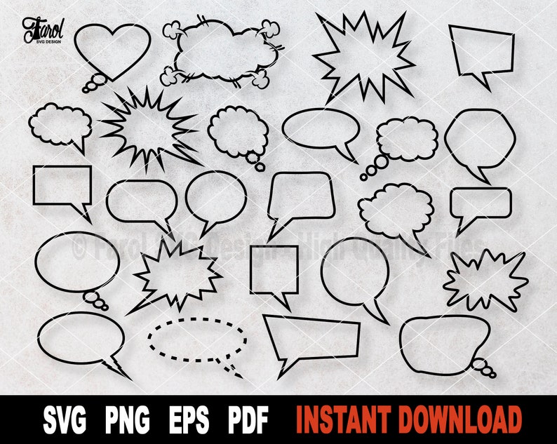 Speech Bubble SVG File for Cricut Silhouette Speech Bubble - Etsy