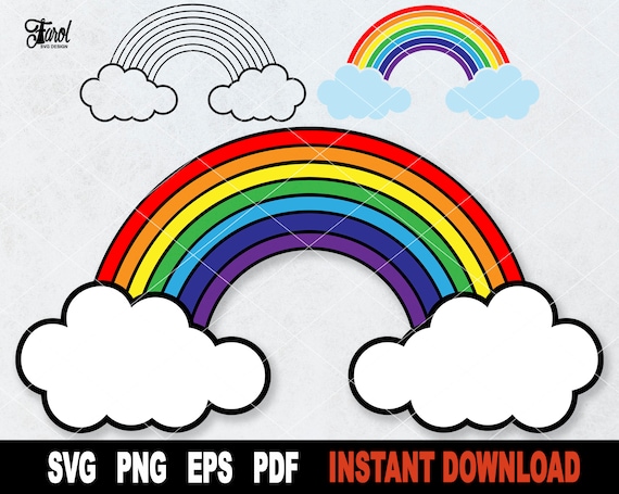Rainbow With Outline Rainbow SVG File for Cricut Silhouette - Etsy