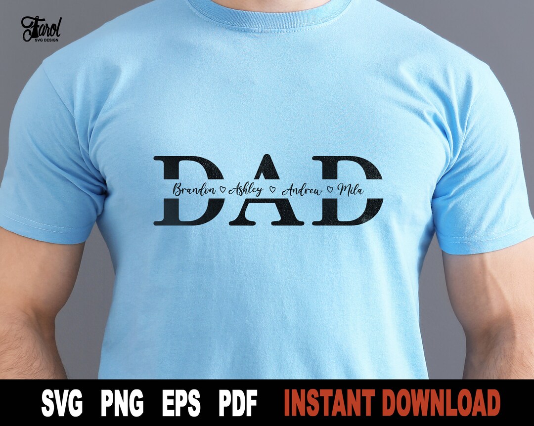 Dad Name Frame Svg, Father's Day Cut File (digital Download) - Etsy