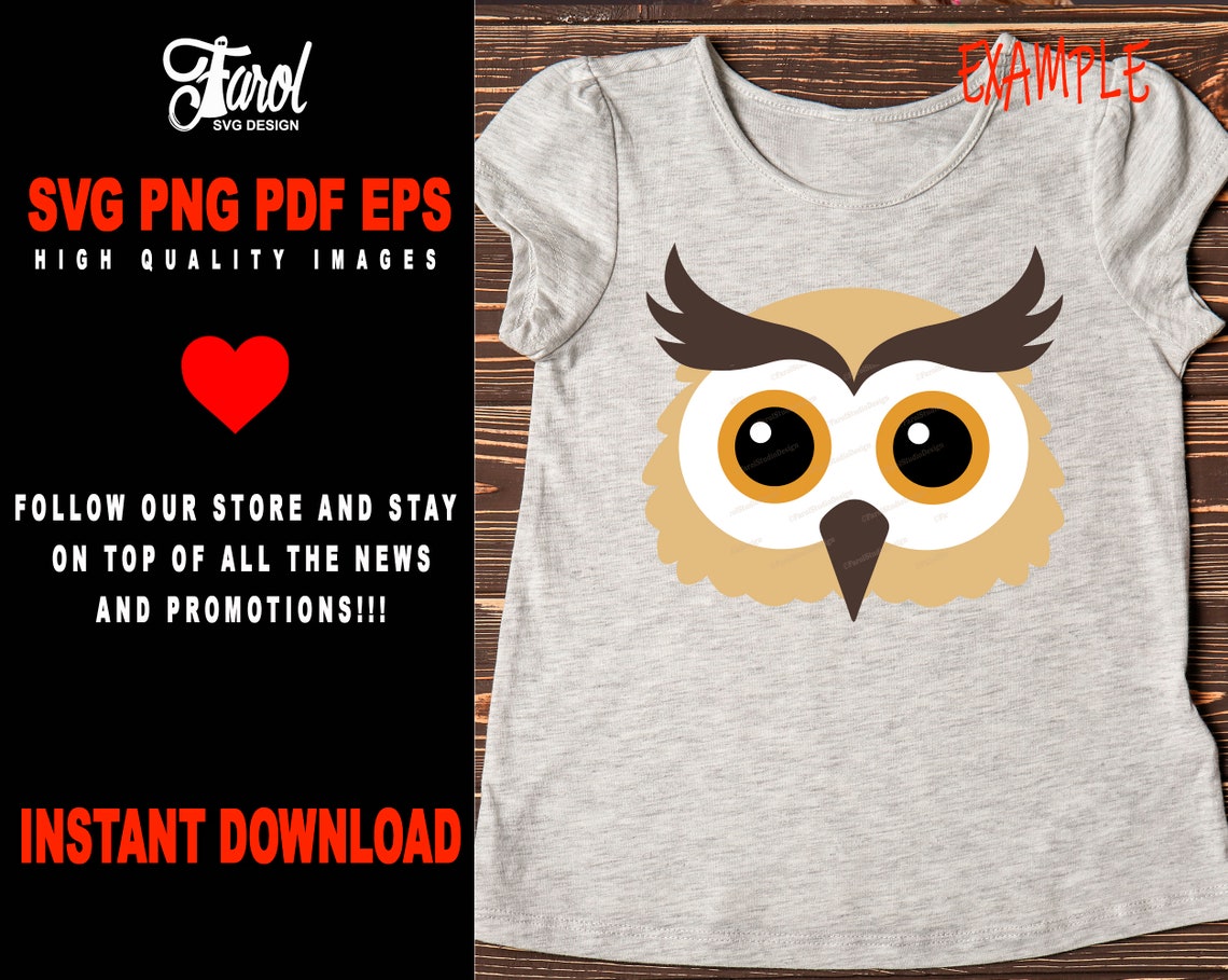 Owl SVG Cute Owl Face SVG File for Cricut Silhouette Owl - Etsy