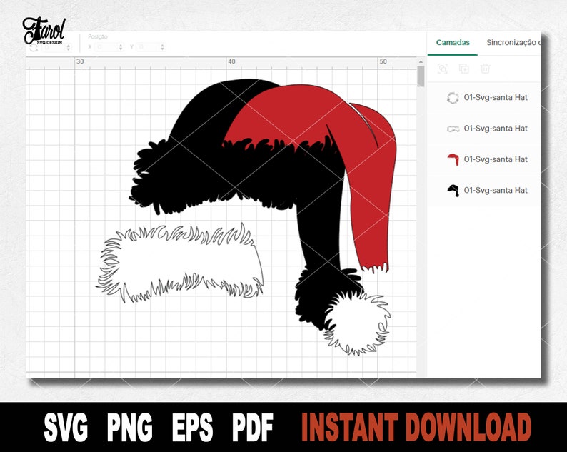 Santa Hat SVG - Christmas Cut File for Cricut & Silhouette | Instant ...
