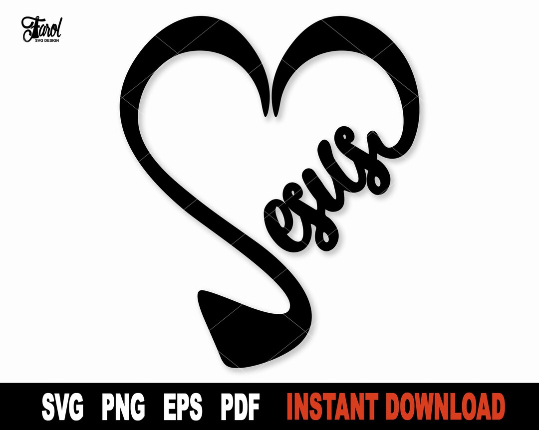 Jesus Heart SVG: Christian Vector Clipart (digital Download) - Etsy
