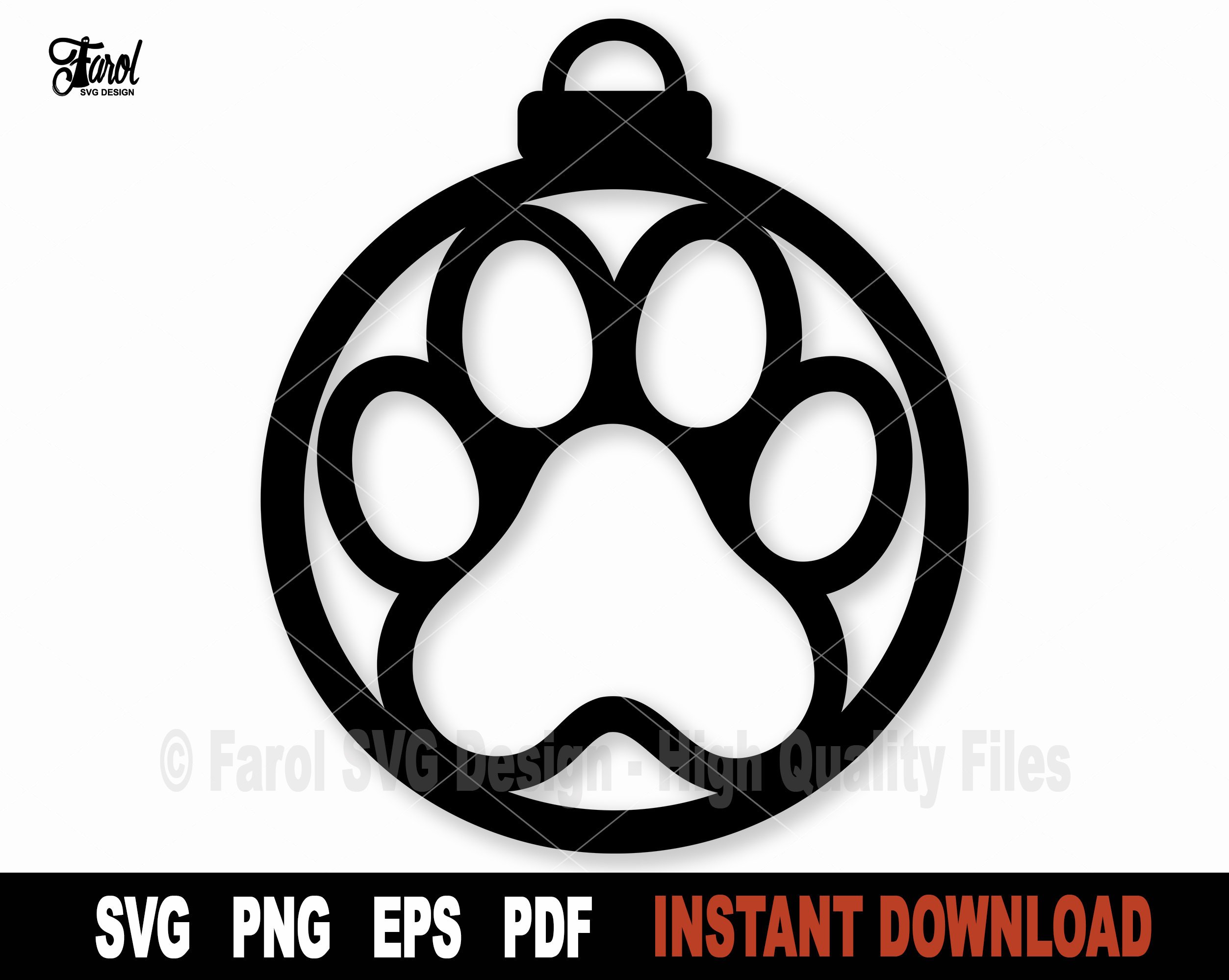 Dog Paw Christmas Ornament Svg Christmas Tree Ornaments Svg - Etsy
