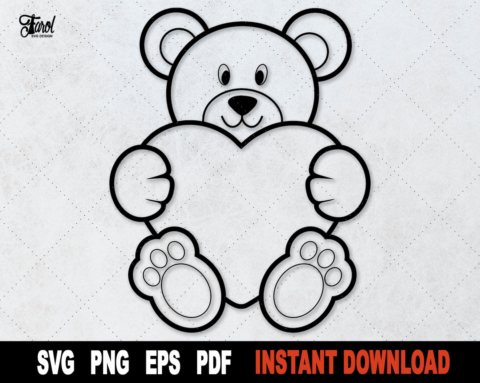 Bear SVG Valentine SVG Bear With Heart Svg Love SVG File | Etsy