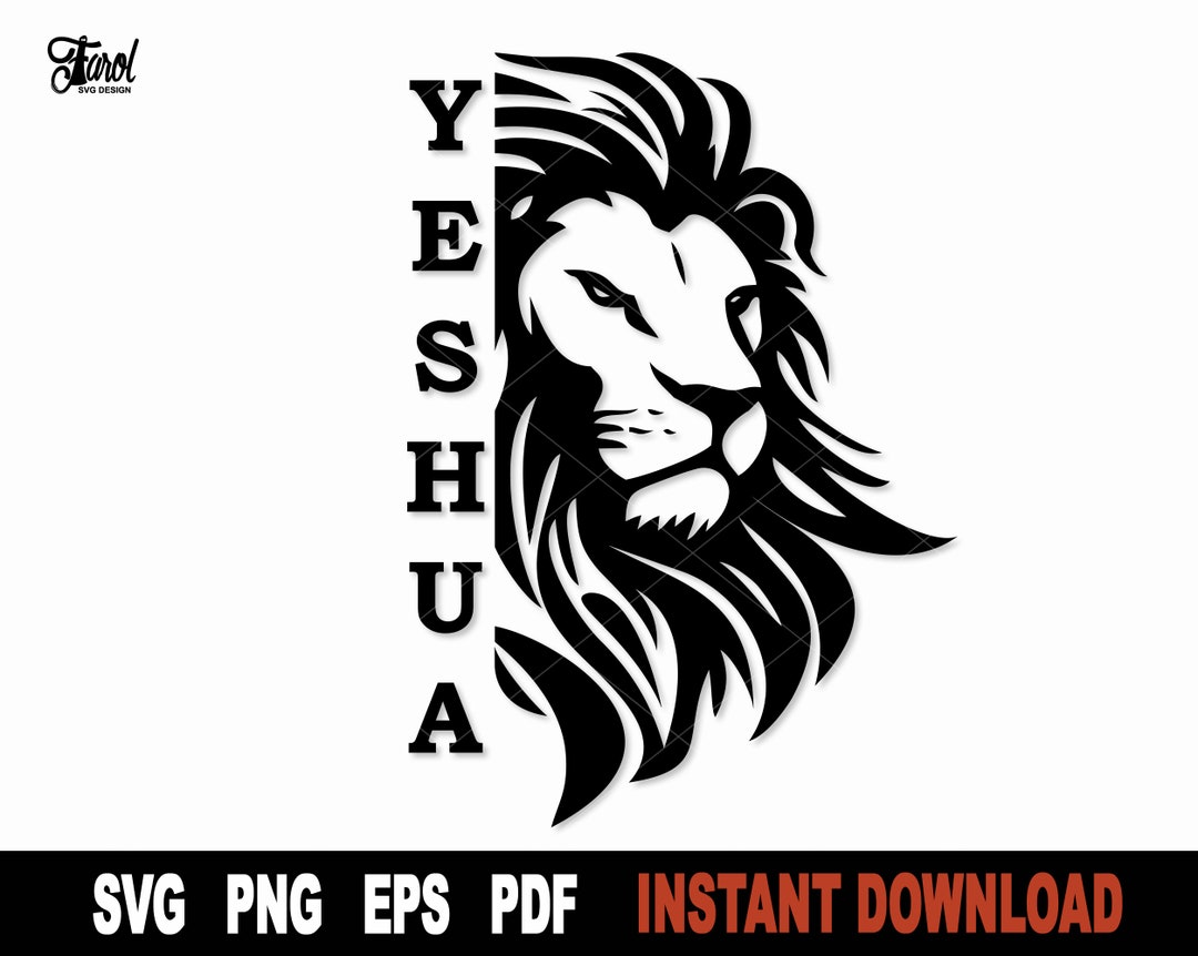 Yeshua SVG Lion Of Judah Svg Cut File Yeshua Shirt Design - Etsy México