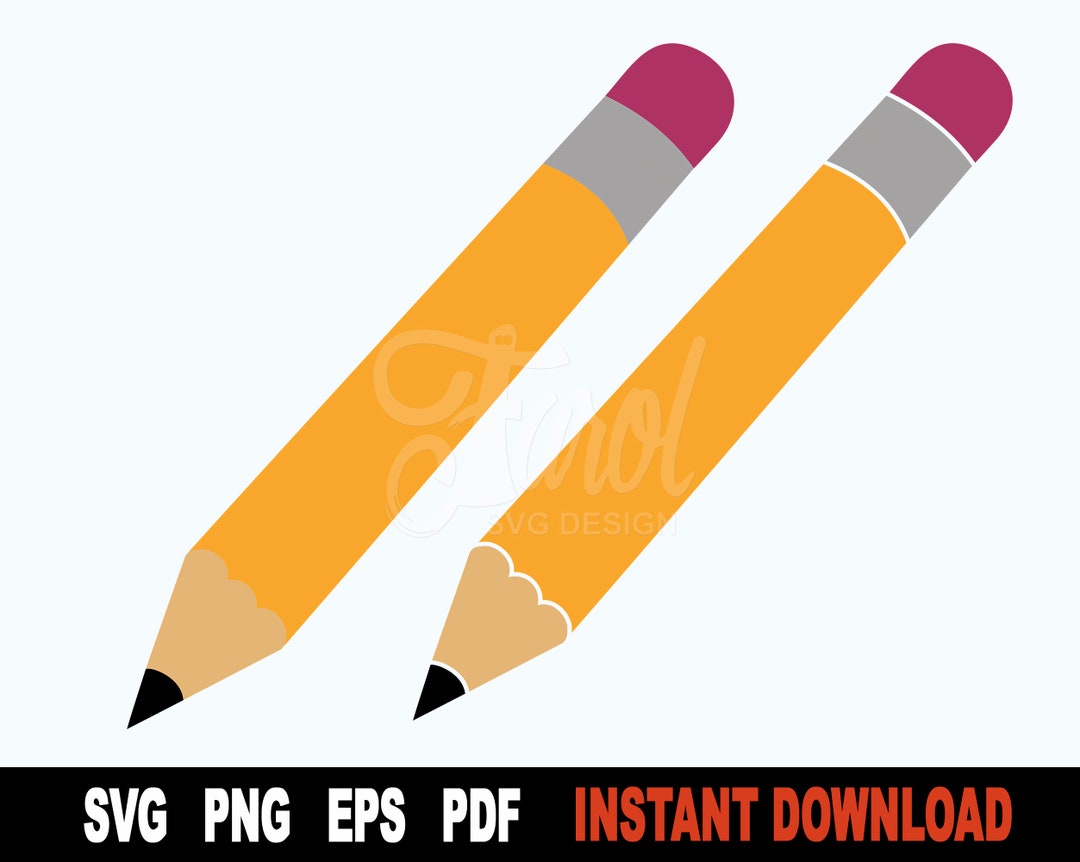 Pencil Clipart SVG, Pencil SVG, School SVG Cut File, Cricut, Silhouette ...