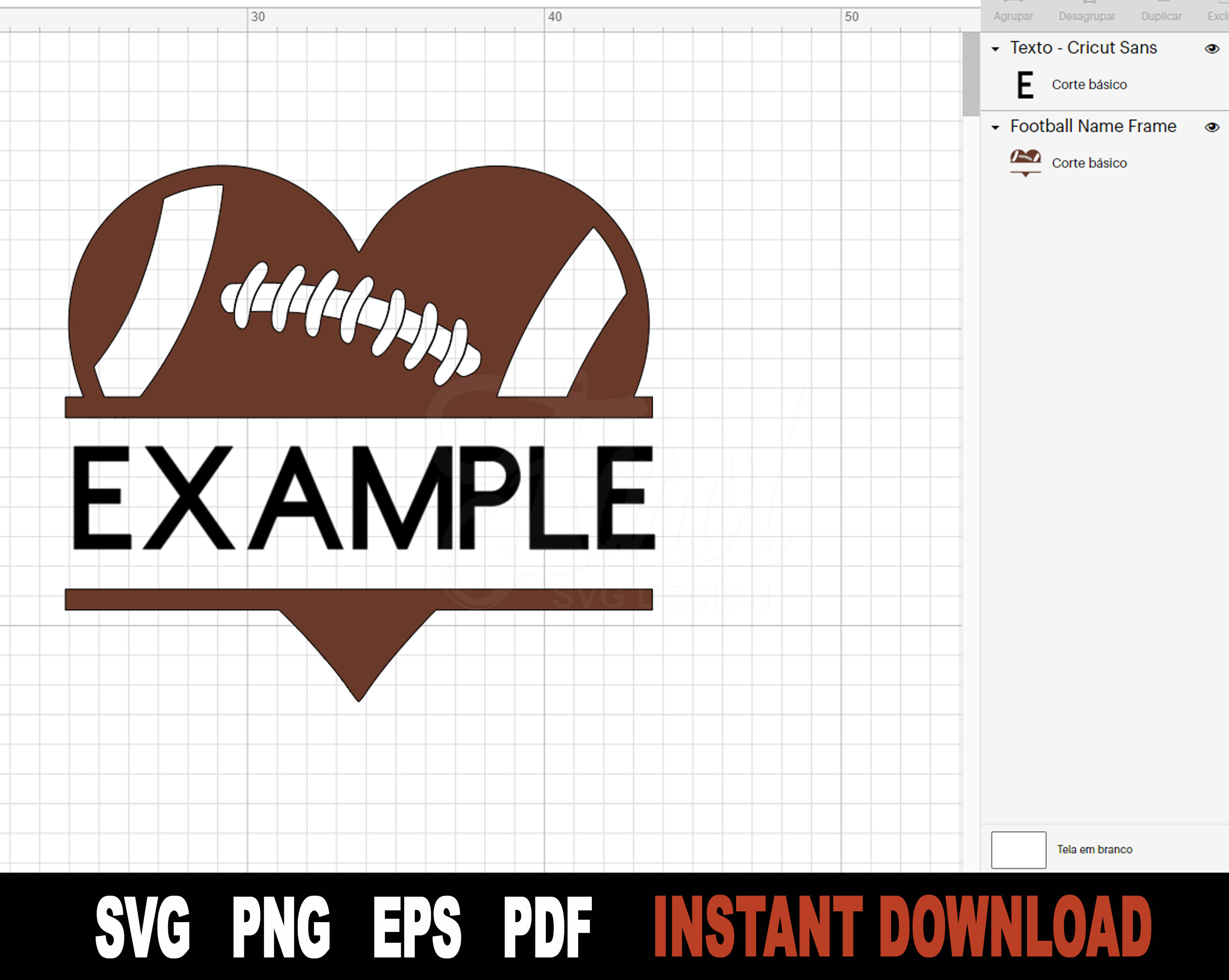 Football SVG Football Split Monogram Svg Heart Svg File for - Etsy