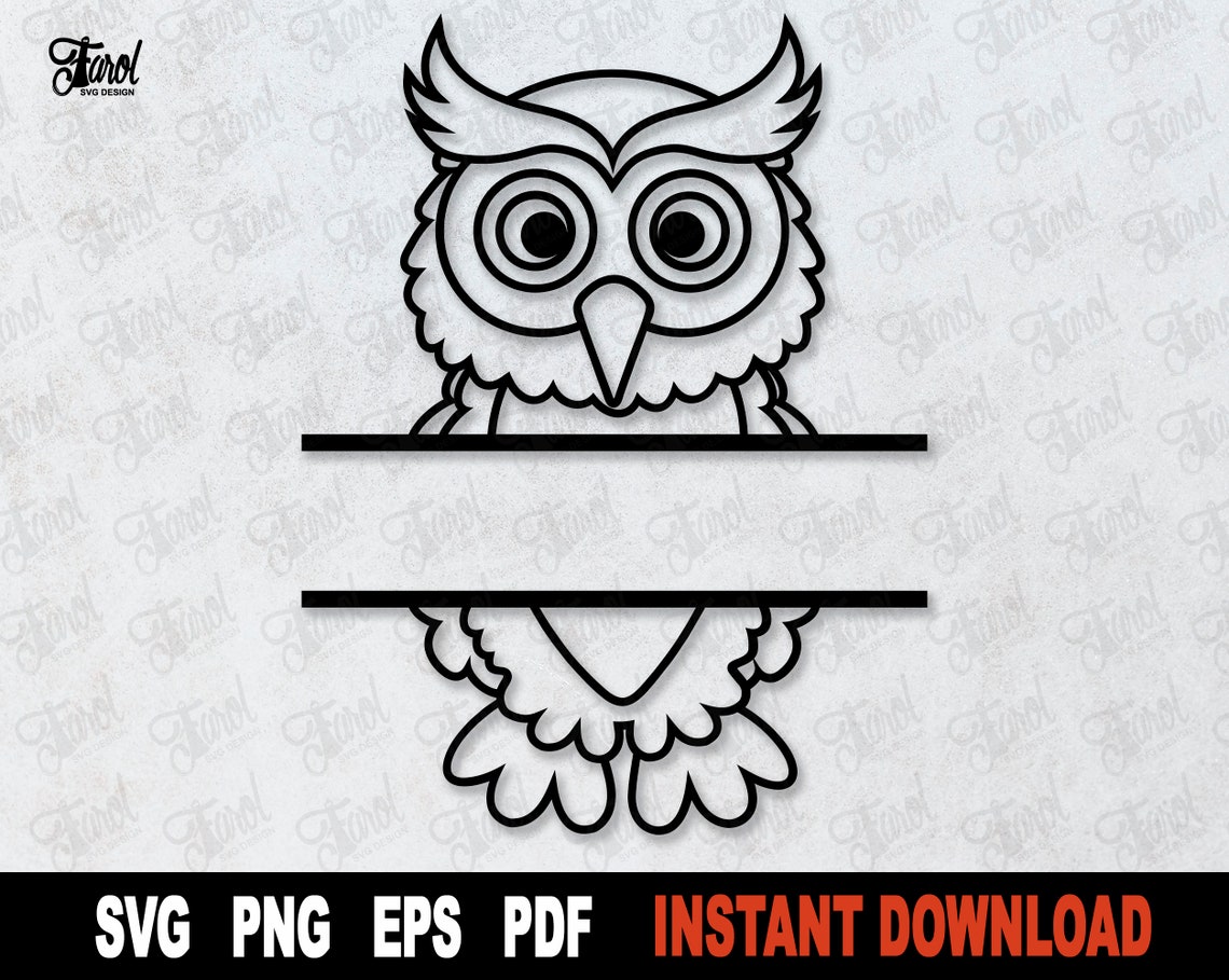 Uil SVG Split Monogram SVG Schattige uil SVG Bestand voor | Etsy België