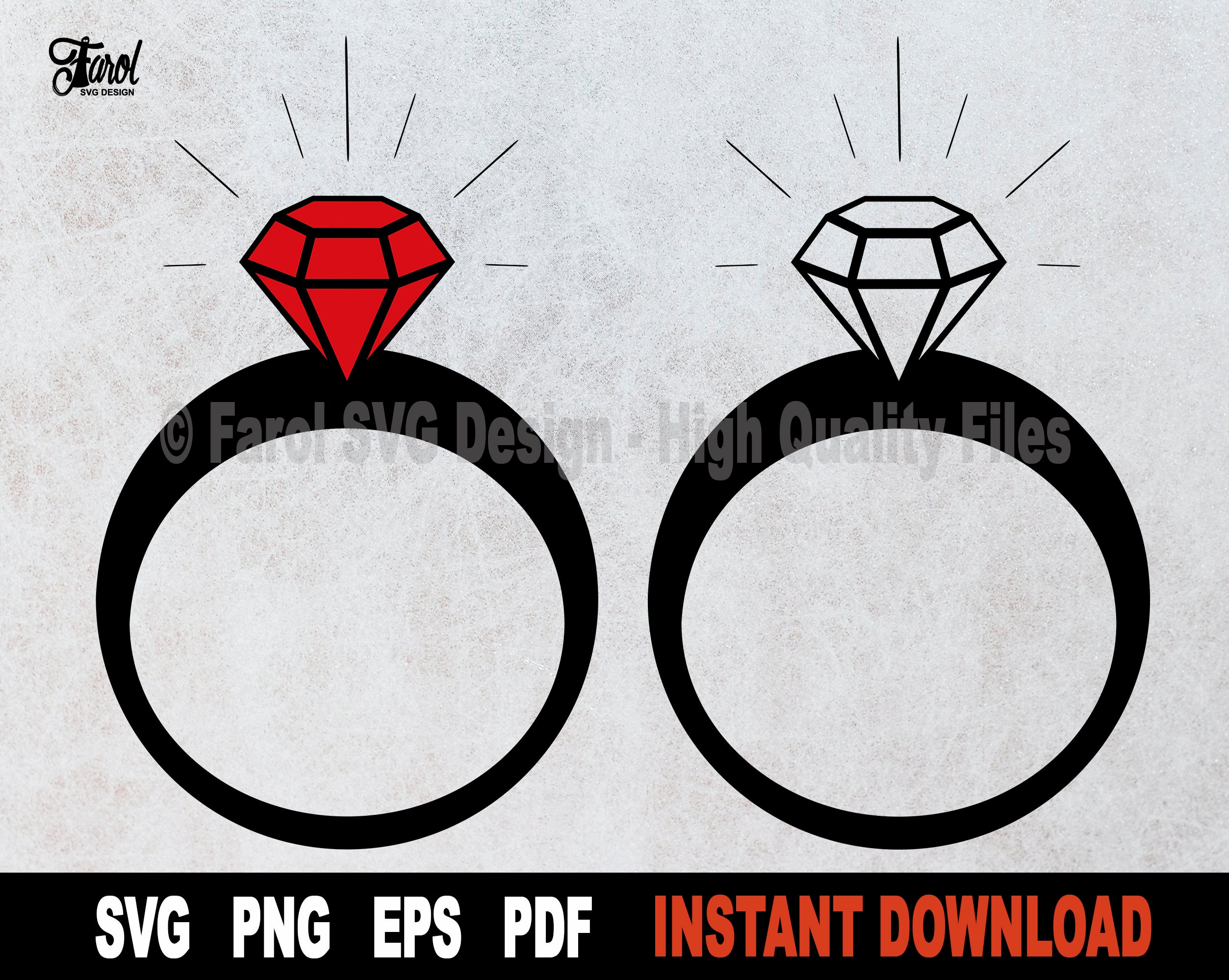 Ring Svg With Jewel Engagement Ring Svg File for Cricut | Etsy