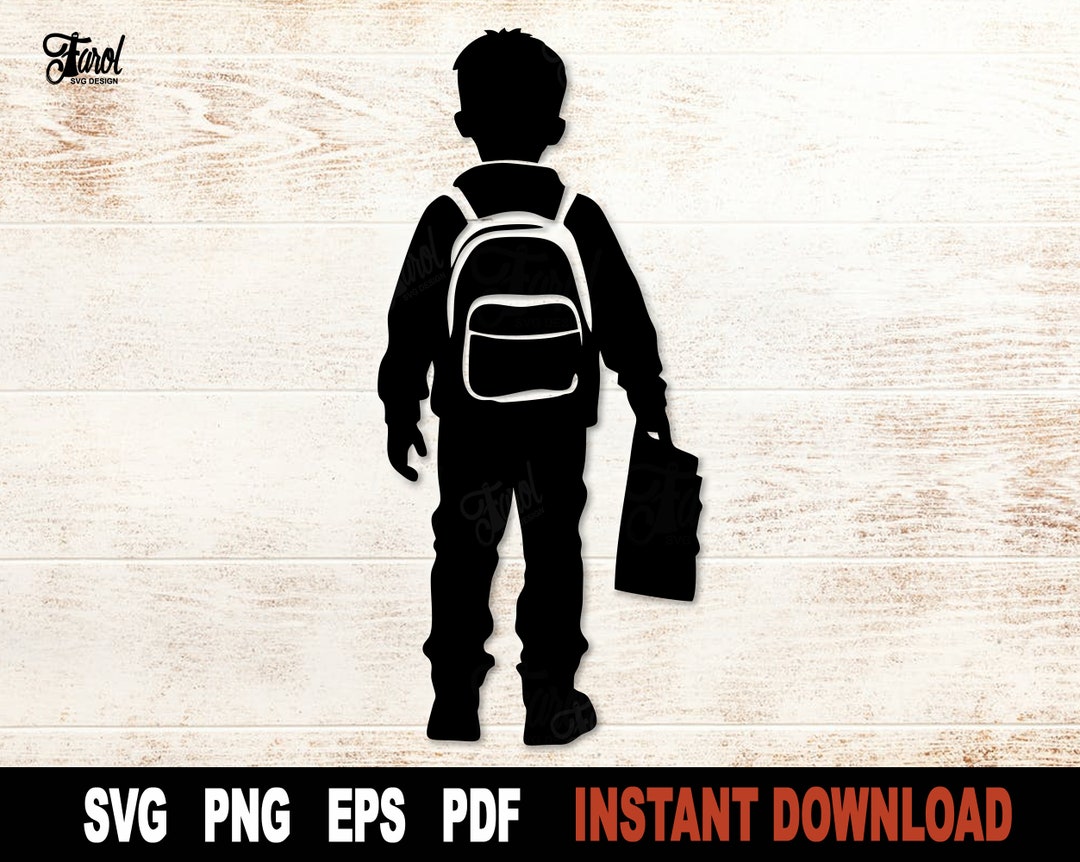 Boy With Backpack SVG: Back to School Clipart (digital Download) - Etsy