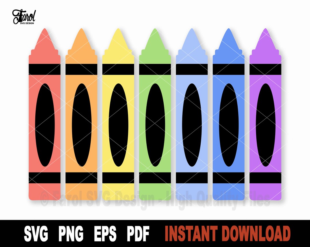 Crayon Set SVG: School Supplies Clipart (digital Download) - Etsy