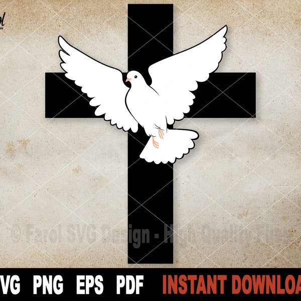 Cross With Dove Png - Etsy