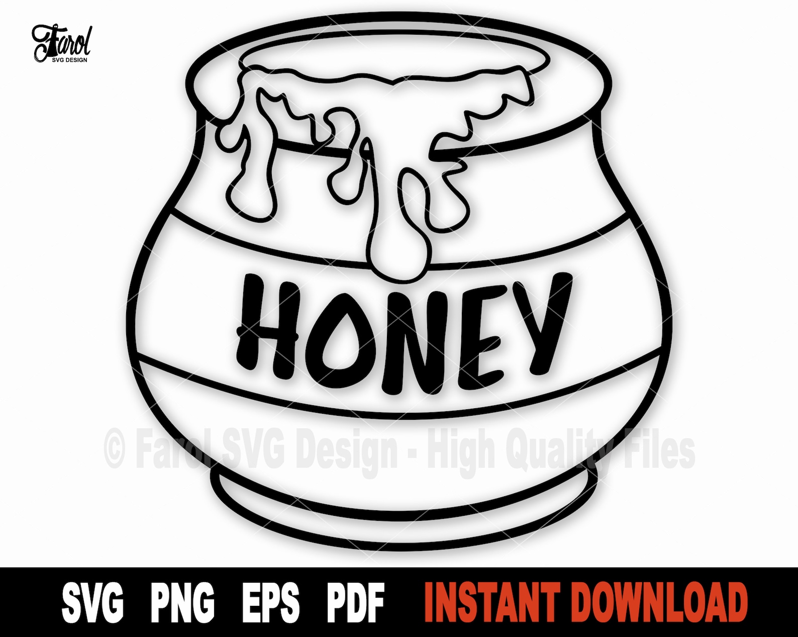 Honey Pot SVG Honey SVG File for Cricut Silhouette Bee - Etsy