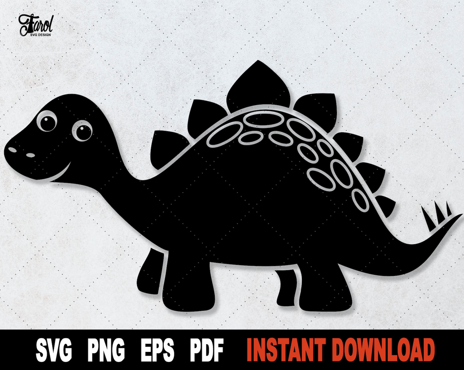 Dinosaur SVG Stegosaurus SVG Black Dinosaur SVG File for - Etsy
