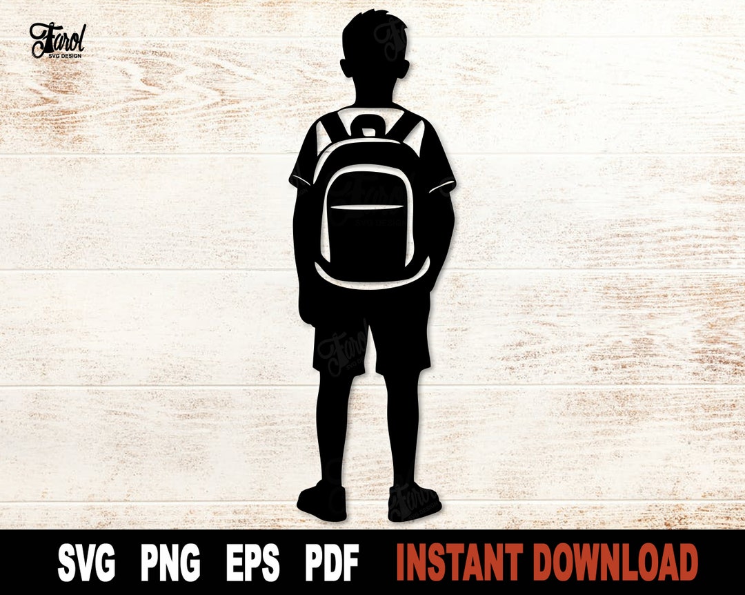 Boy With Backpack SVG: Back to School Clipart (digital Download) - Etsy