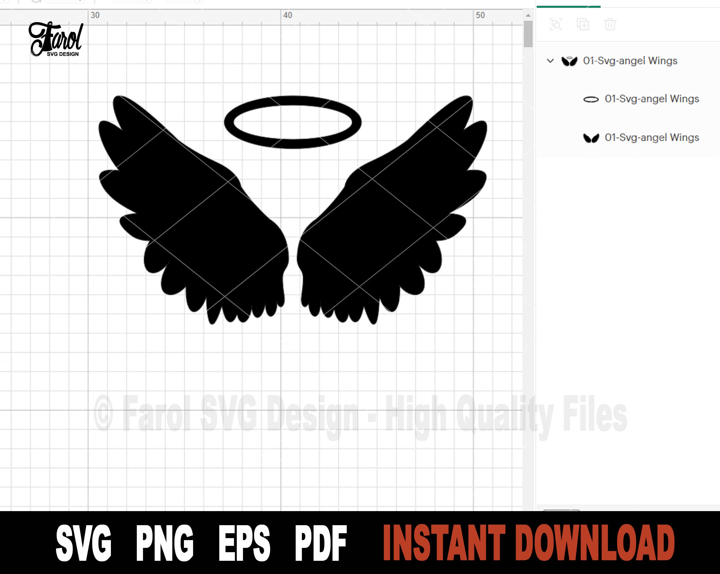 Angel Svg Angel Wings Svg File for Cricut Silhouette - Etsy UK