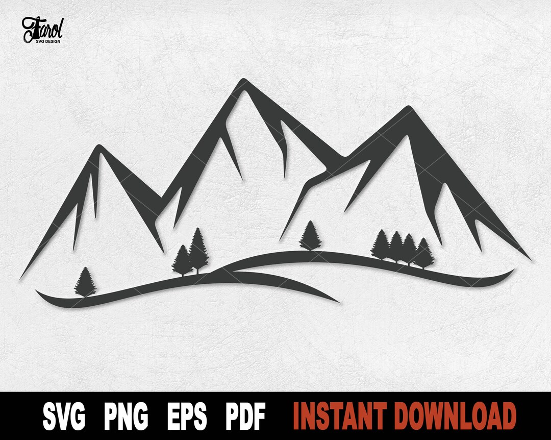 Range Mountains Svg Cut File Cricut, Silhouette, Range Nature Mountains ...