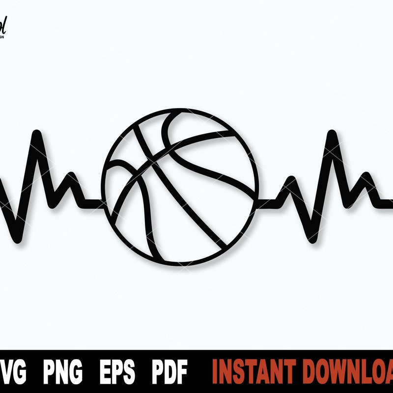 Basketball Heartbeat Svg - Etsy