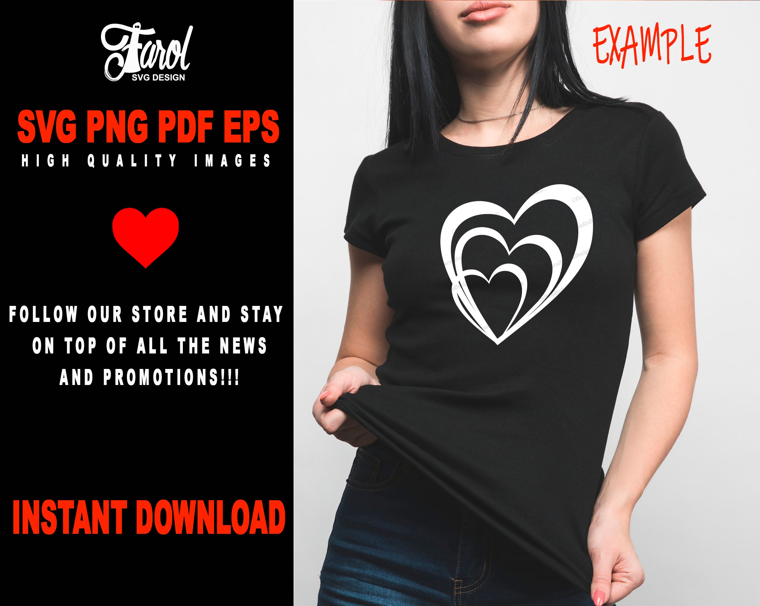 Hearts Svg Cut File Heart Svg File for Cricut Silhouette - Etsy