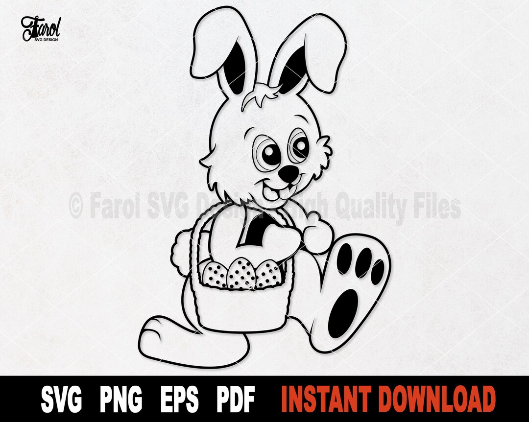Easter Bunny SVG, Easter Bunny Svg File for Cricut, Silhouette, Vector ...