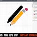 Pencil Clipart SVG, Pencil SVG, School SVG Cut File, Cricut, Silhouette ...