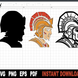Roman Soldier SVG Head Cut File for Cricut Silhouette Vector Clipart ...
