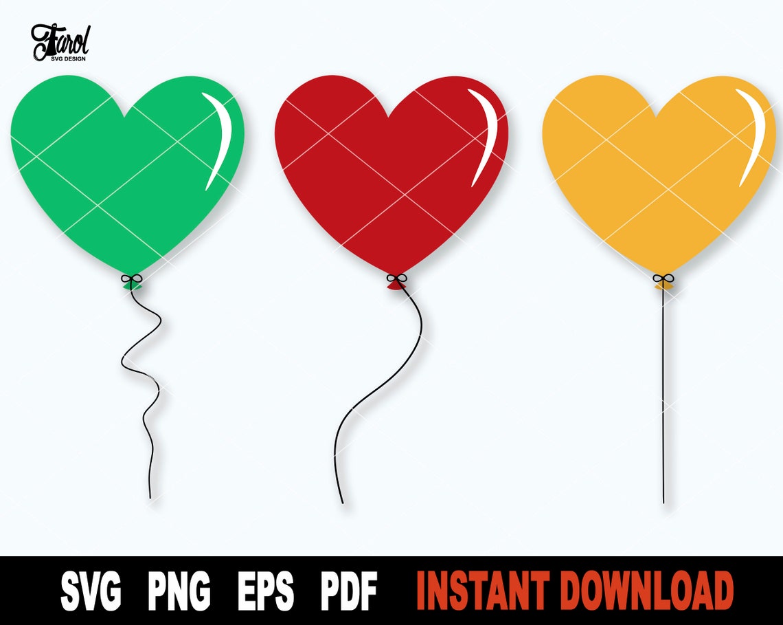 Balloon Svg Bundle Heart Shaped Balloon SVG File for Cricut - Etsy