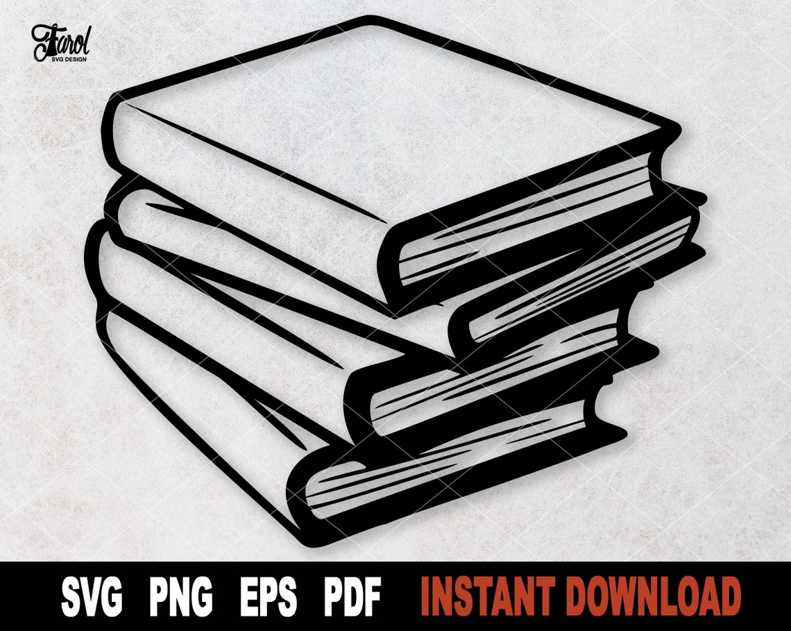 Book Svg Book Stack Svg File for Cricut Silhouette School - Etsy