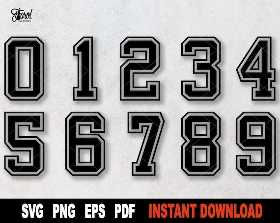 Sport Numbers SVG Bundle Sport Jersey SVG File for Cricut - Etsy