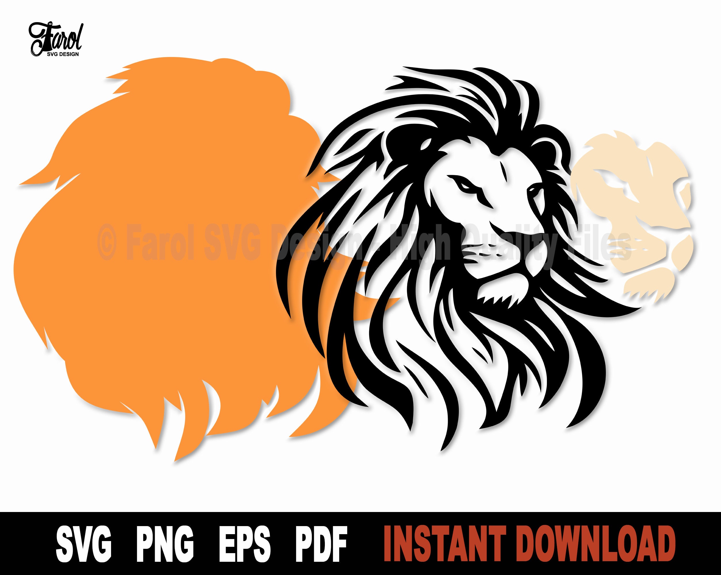 Lion Svg Lion Head Svg Files for Cricut Animal Vector - Etsy